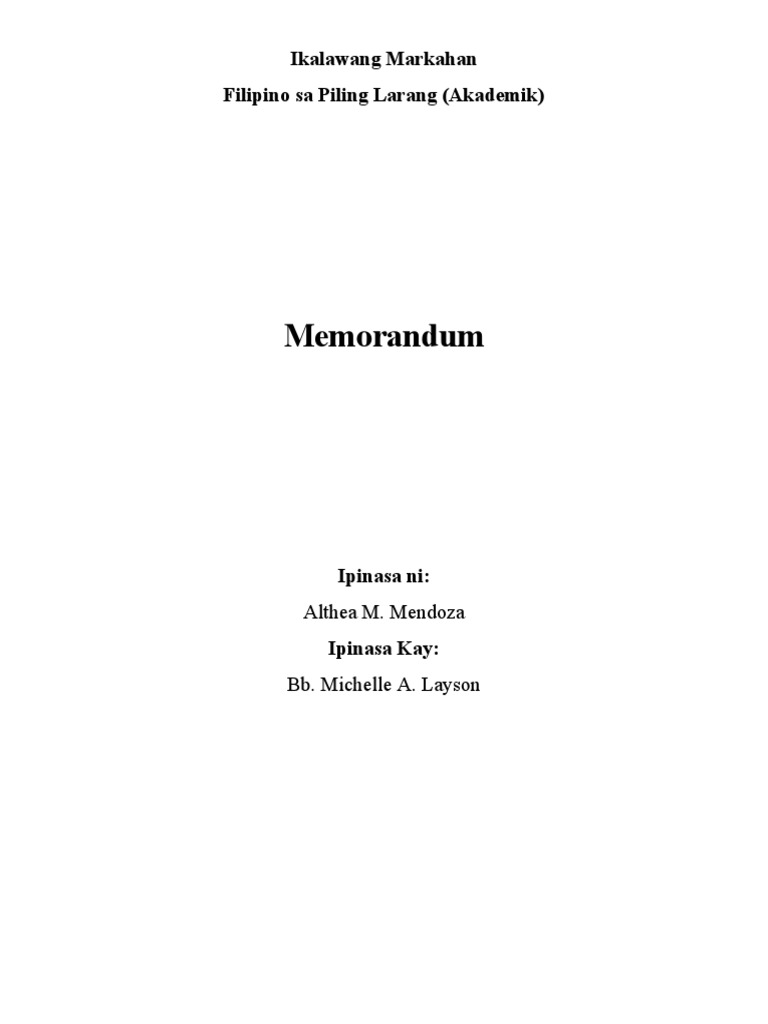 Memorandum | PDF