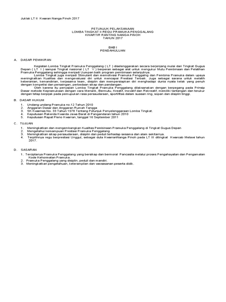 Juklak & Juknis LT II | PDF | Perjalanan