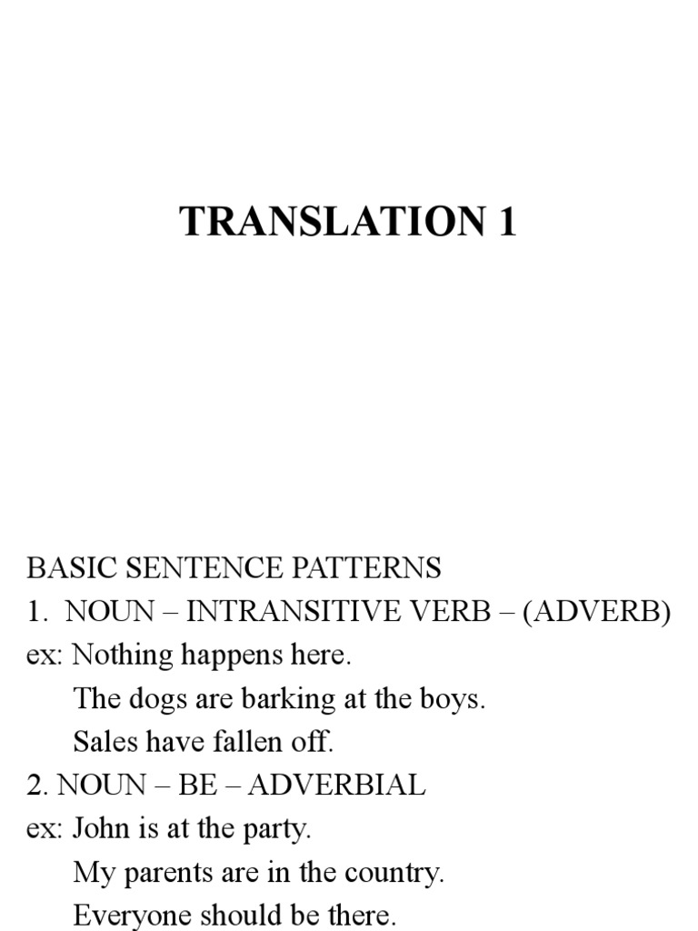 Unit 1 - Basic Sentence Patterns | PDF