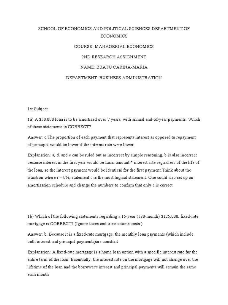 Managerial Economics | PDF | Bonds (Finance) | Mortgage Loan