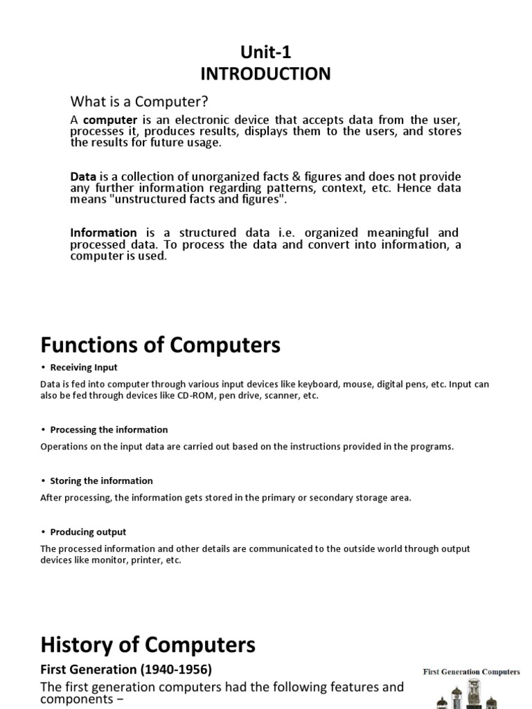 Foc Theory Unit 1 | PDF | Central Processing Unit | Computer Data Storage Foc Theory Unit 1 | PDF | Central Processing Unit | Computer Data Storage