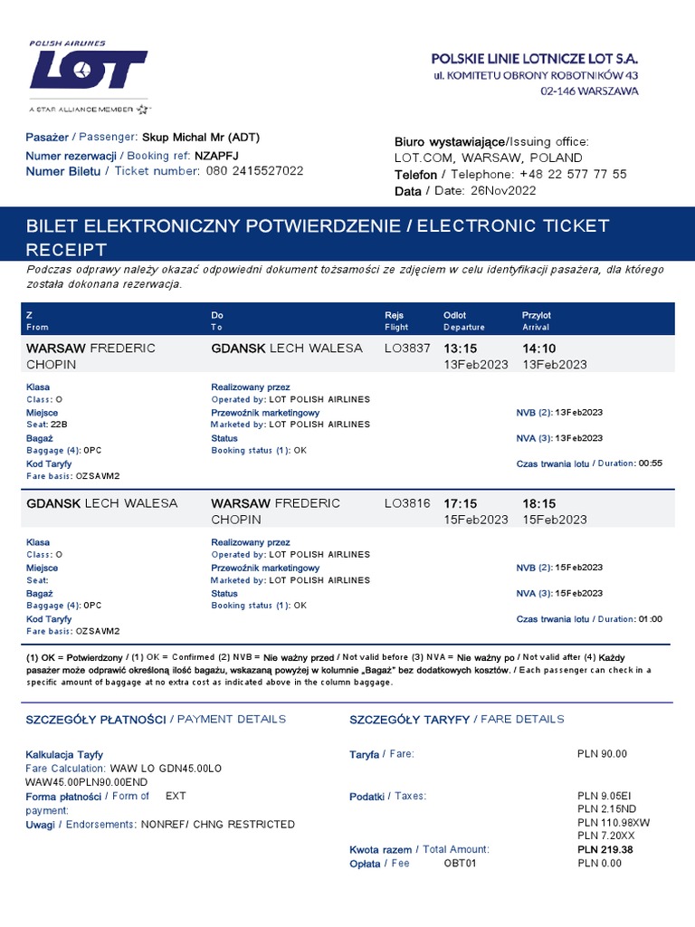 Your Electronic Ticket-EMD Receipt | PDF