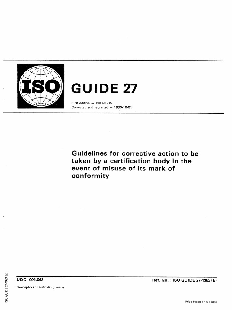 Is Guide 27 | PDF | Certification | International Organization For ...