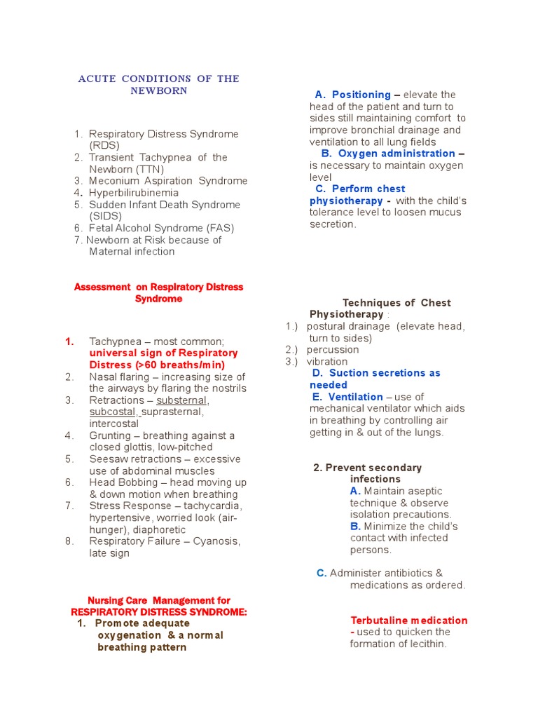 Acute Conditions of The Newborn | PDF | Placenta | Fetus