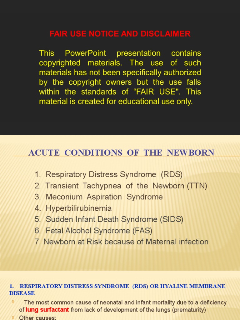 Acute Neonatal Conditions Overview | PDF | Hepatitis B | Health Sciences
