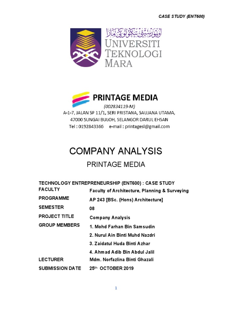 ENT600 - COMPANY - ANALYSIS Contoh | PDF