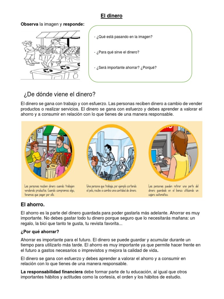 El Dinero - Práctica | PDF | Ahorro | Economias