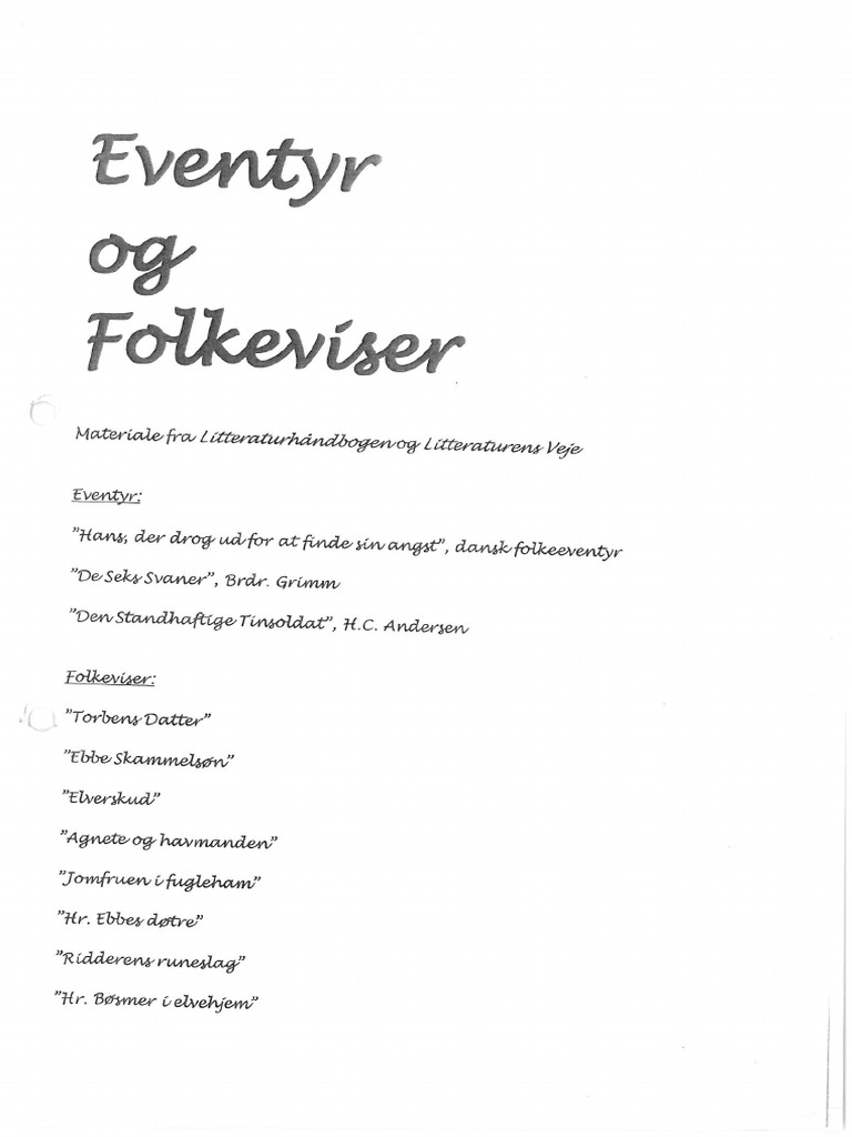 Eventyr Og Folkeviser | PDF