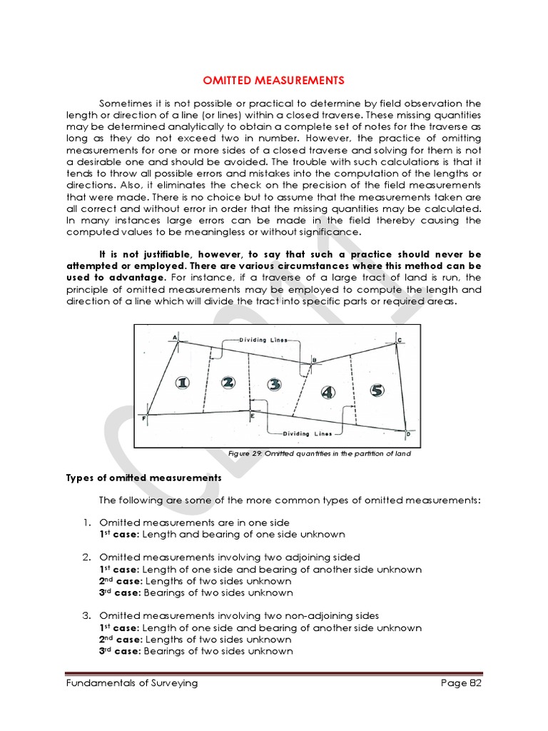 Omitted Measurements in Surveying | PDF | Triangle | Measurement