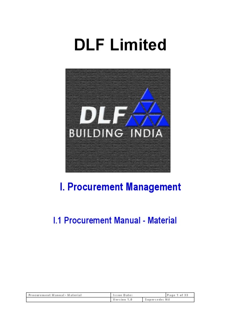 DLF Limited: I. Procurement Management | PDF | Procurement ...