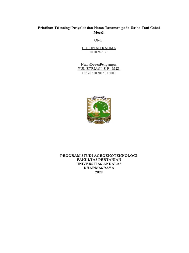 Pelatihan PHT Cabai Merah | PDF | Kesehatan Holistik | Teknologi & Rekayasa