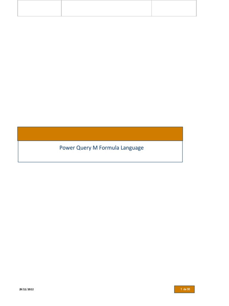 Power Query M Formula Language | PDF | Parameter (Computer Programming ...