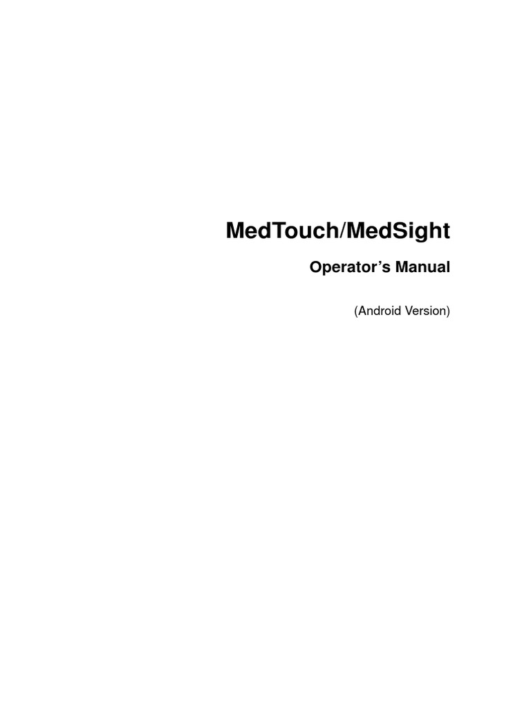 MedTouch-MedSight Operator Manual (Android Version) | PDF | Wireless ...