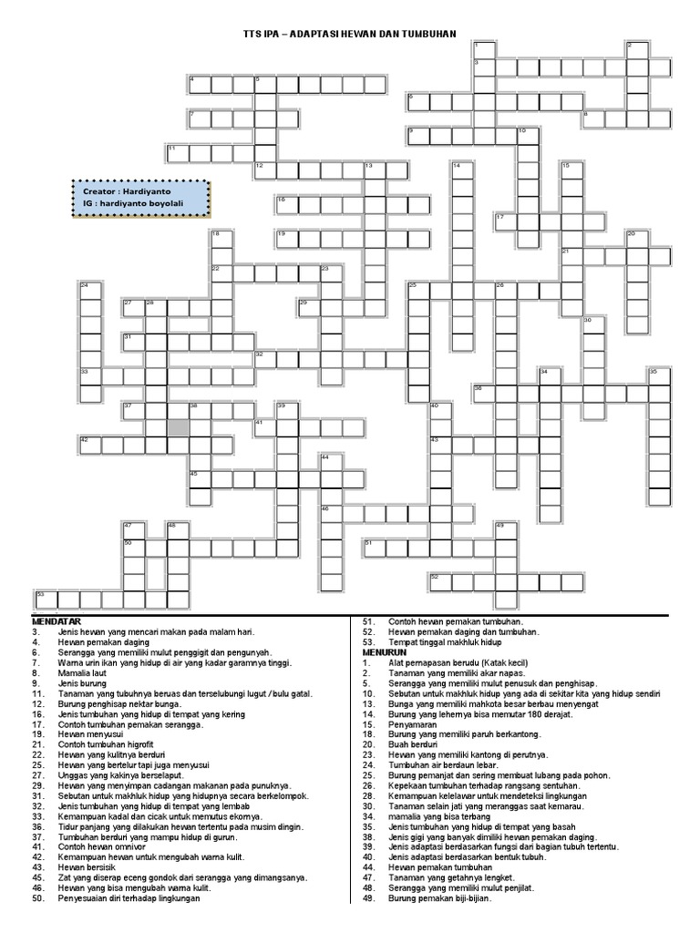 TTS IPA - Adaptasi Hewan Dan Tumbuhan | PDF