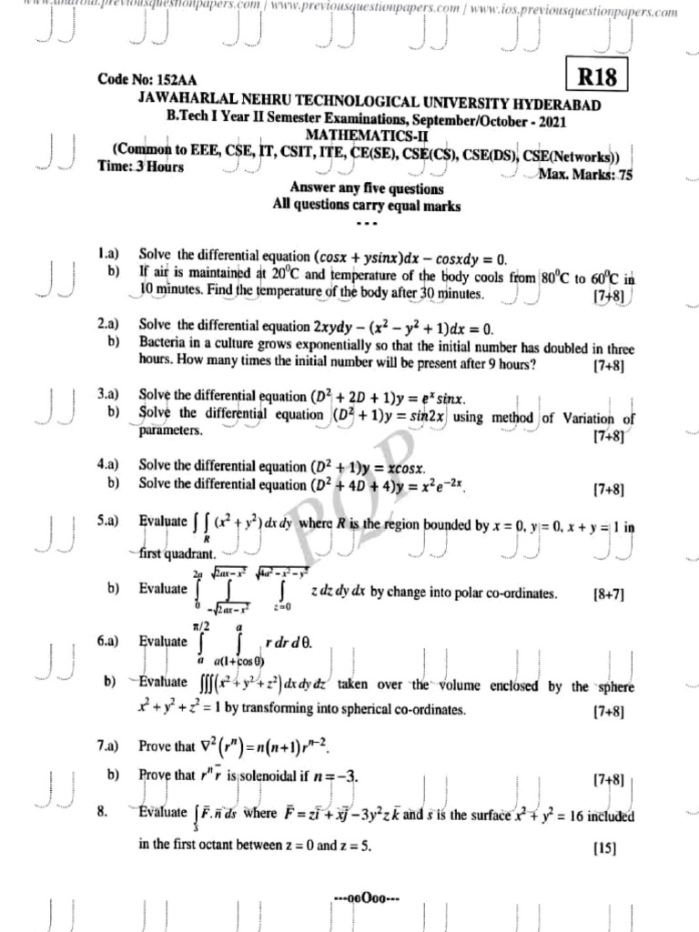 M2 Imp Questions | PDF | Linear Algebra | Physical Quantities