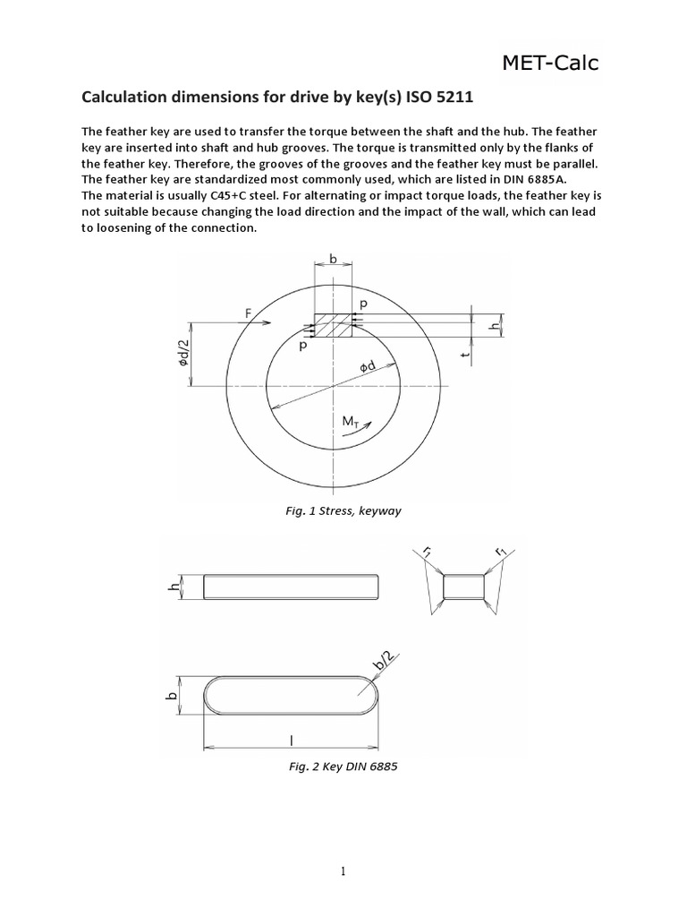 Calculation Dimensions For Drive by Key(s) ISO 5211 (En) | PDF ...