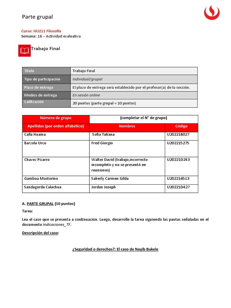 TF - Parte Grupal | PDF | Derechos humanos | El Salvador