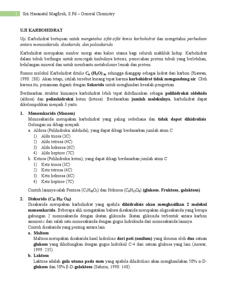 Uji Karbohidrat | PDF