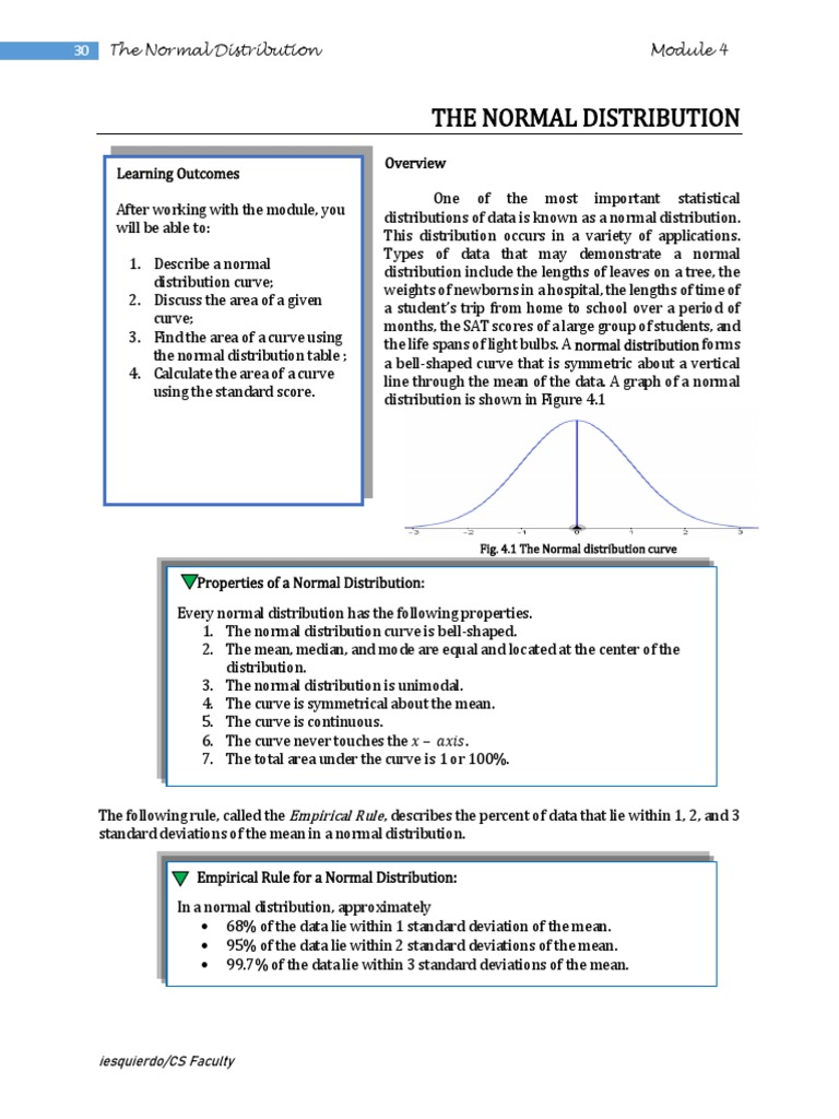 Mod 4 - Normal Distribution | PDF