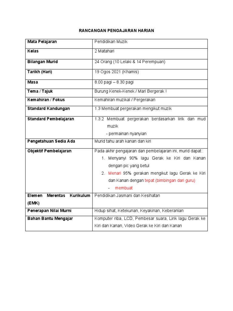 RPH 3 - Muzik Gerakan | PDF