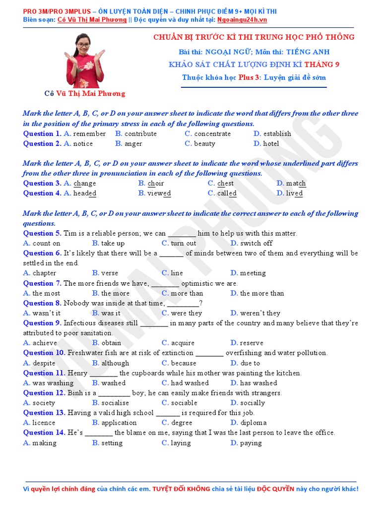 PRO 3M/PRO 3MPLUS - ÔN LUYỆN TOÀN DIỆN - CHINH PHỤC ĐIỂM 9+ MỌI KÌ THI ...
