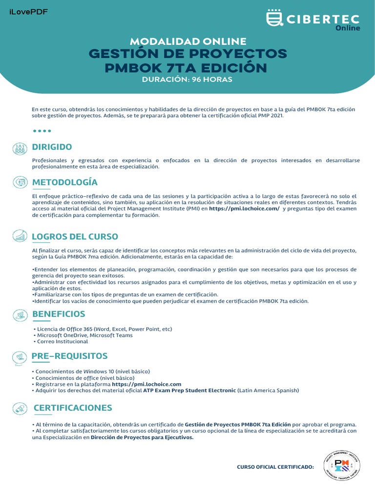 Gestion de Proyectos PMBOK - Watermark | PDF
