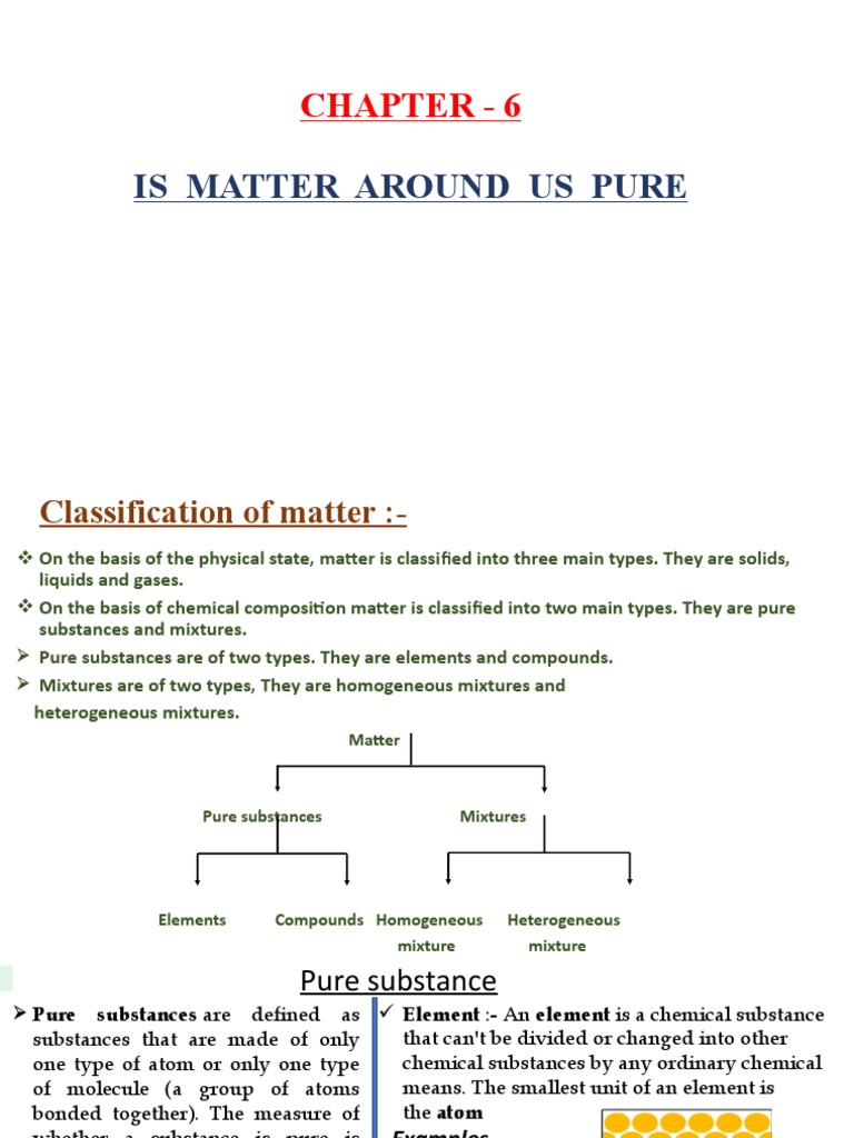 Understanding Pure Substances and Mixtures | PDF | Mixture | Chemical ...