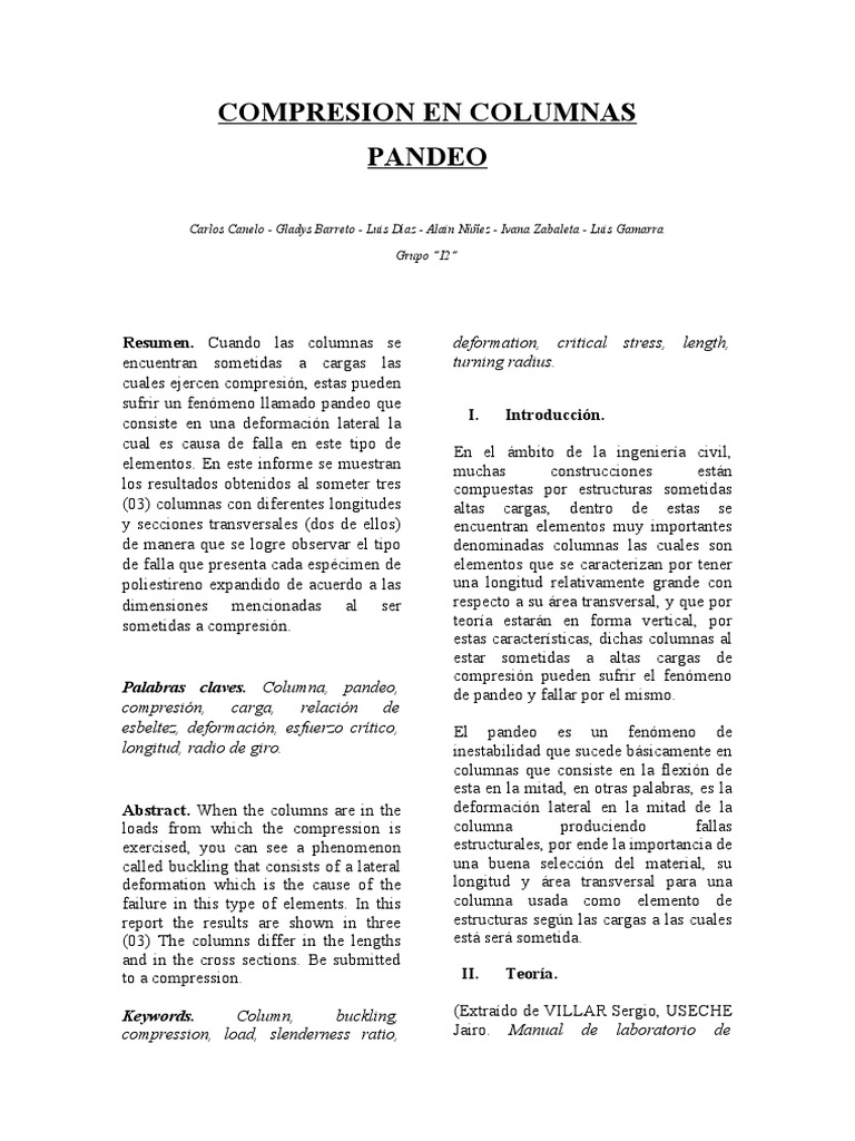 Pandeo | PDF | Pandeo | Materiales