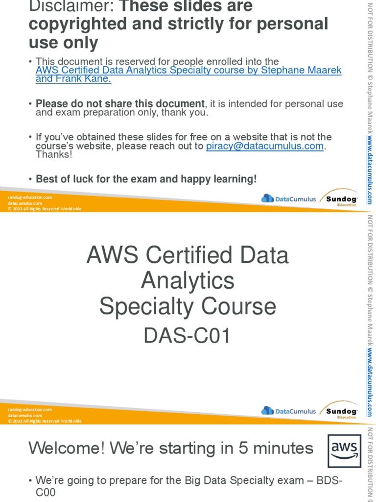 Aws Certified Big Data Slides | PDF | Computer Data | Software