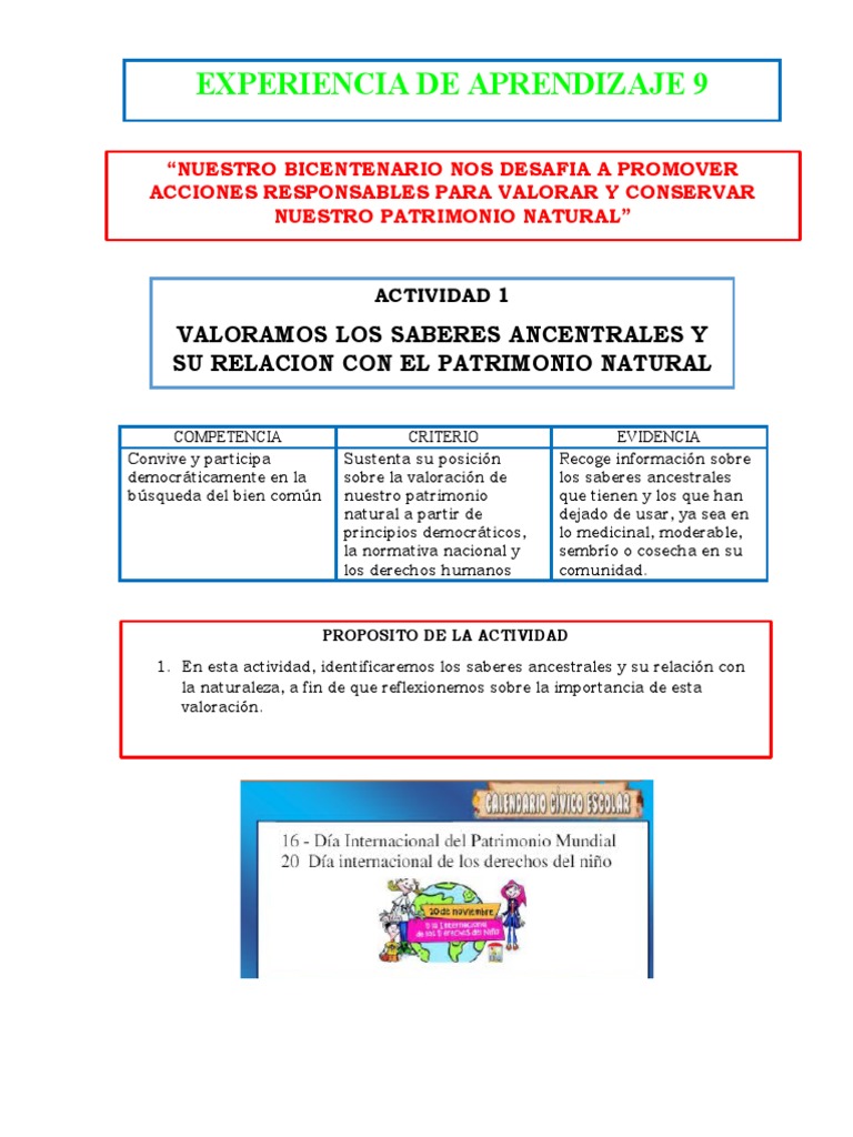 Exp 9 Act. 1 | PDF | Perú | Conocimiento