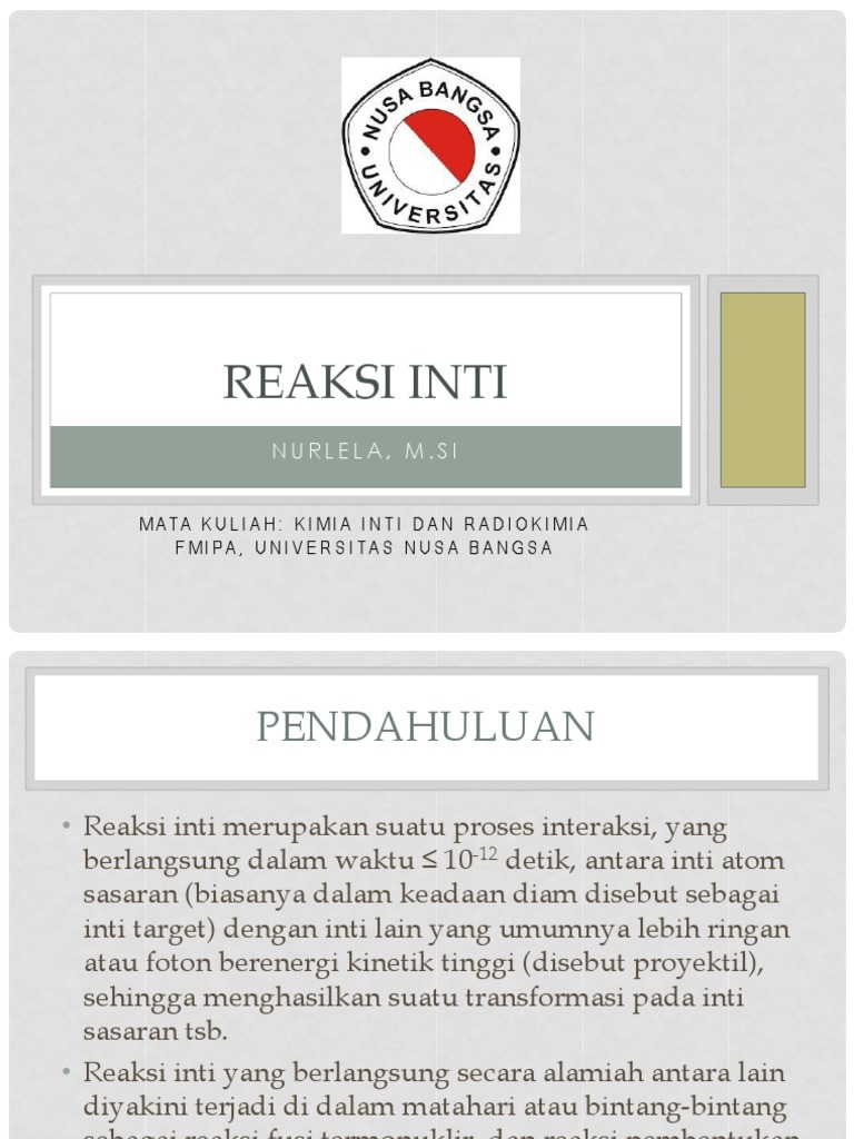 Reaksi Inti | PDF