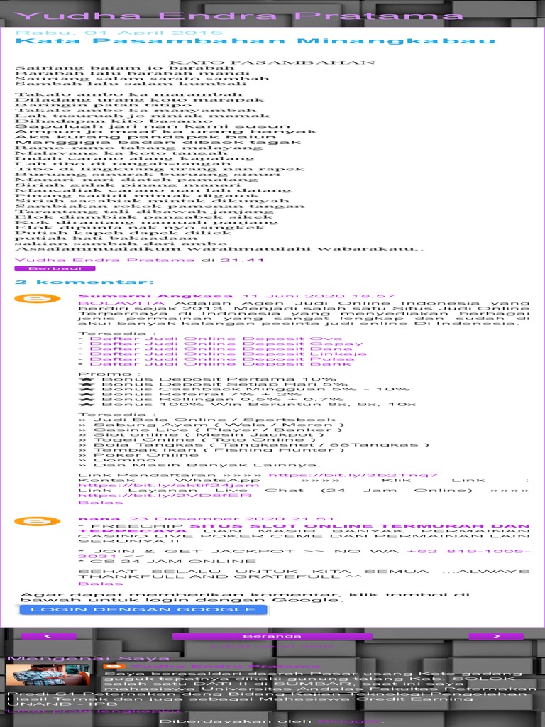 Yudha Endra Pratama Kata Pasambahan Minangkabau | PDF