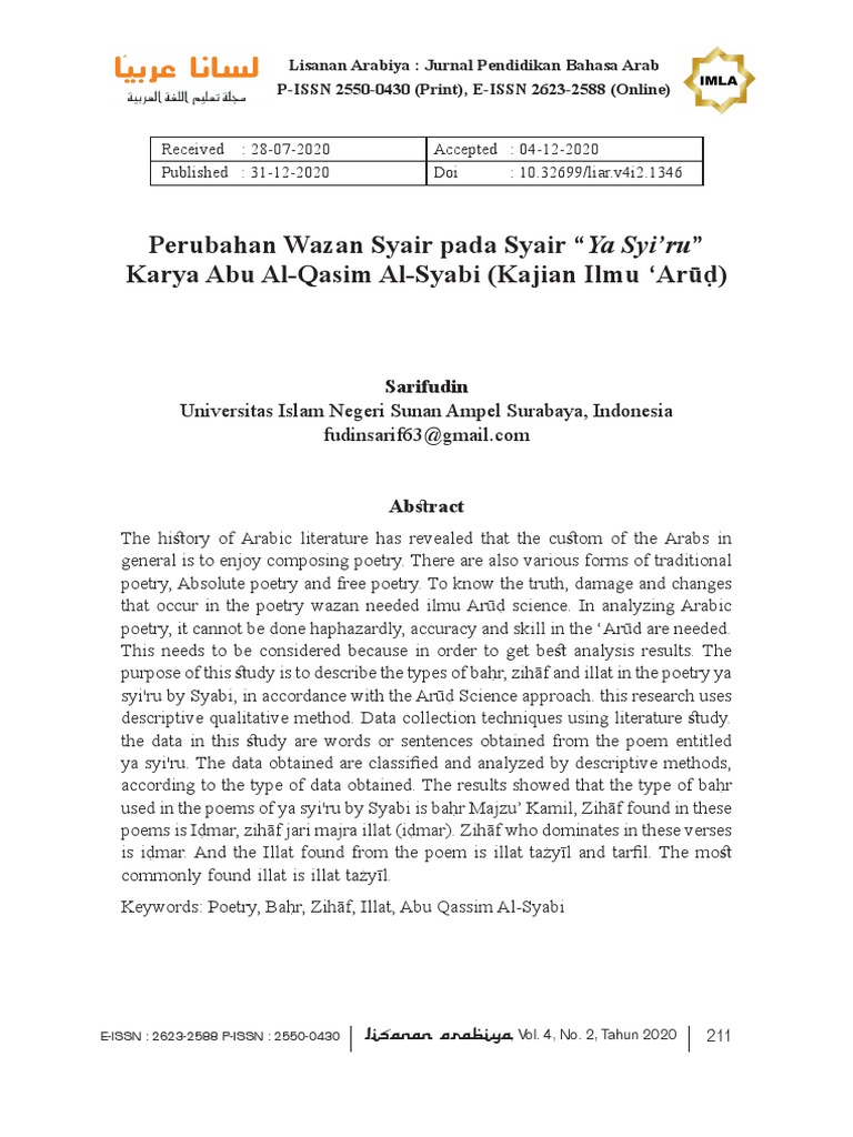 Perubahan Wazan Syair | PDF