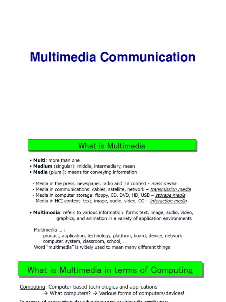 Week2 Multimedia Communication | PDF