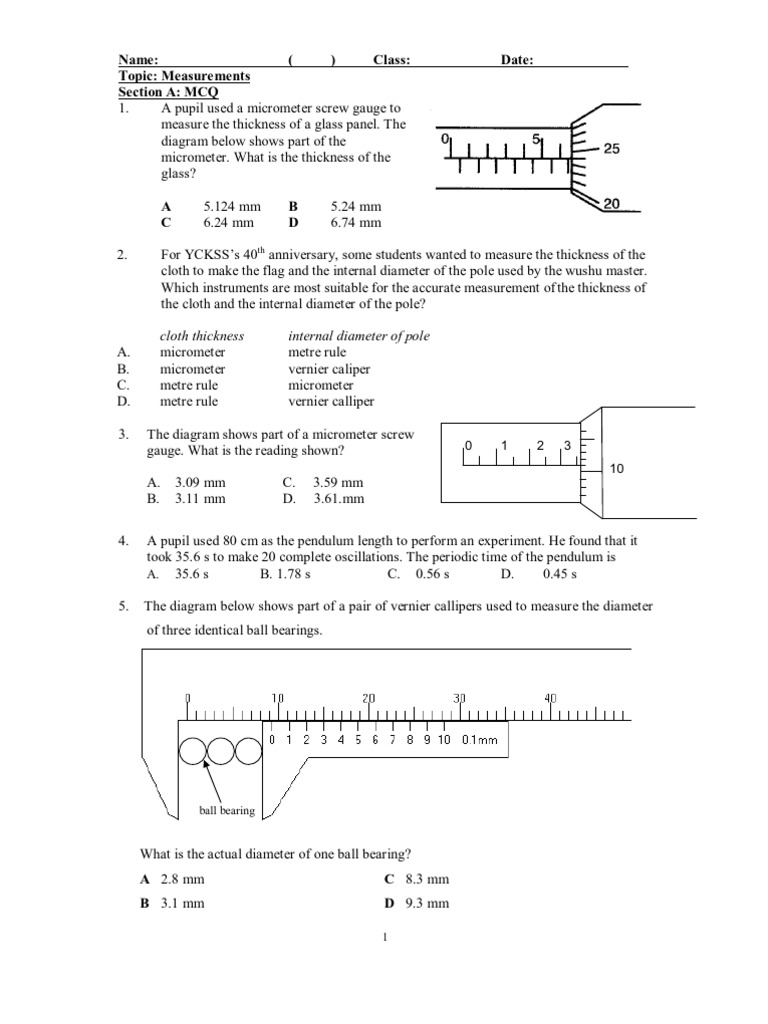 01 Measurements - Practice 1 | PDF