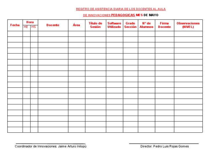Registro de Clases | PDF