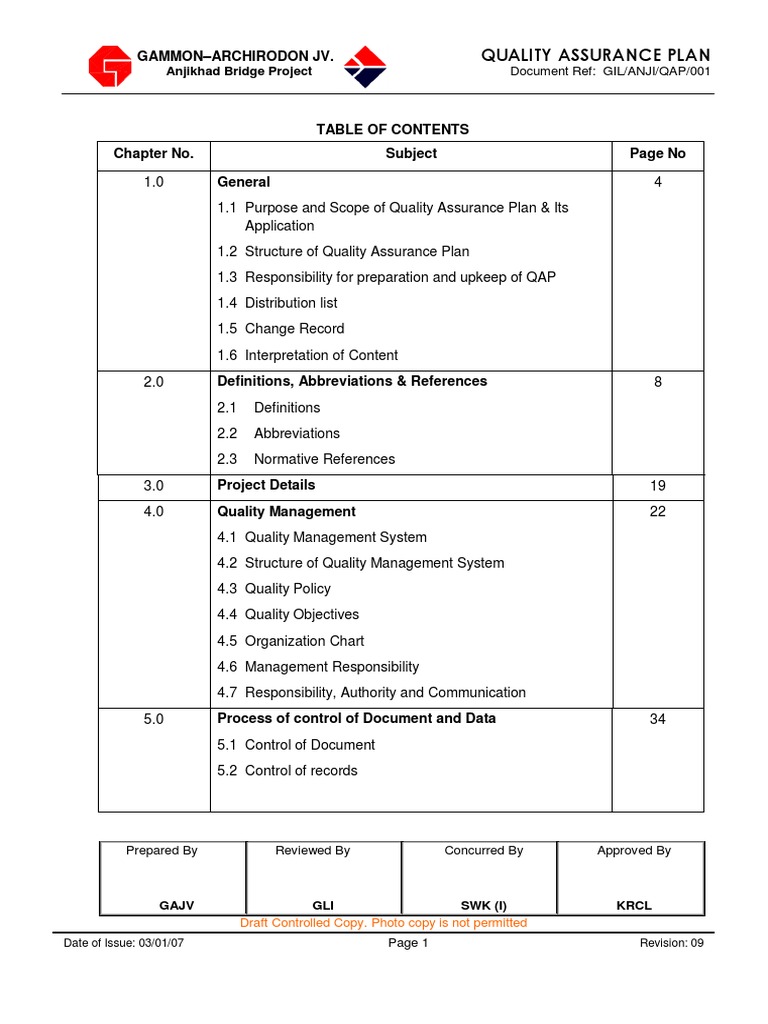 QAP - 1 Revised at DyCEAnji | PDF | Quality Assurance | Specification ...