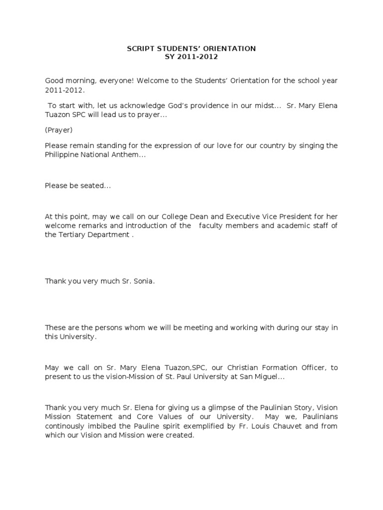 Script Orientation 2 | PDF | Further Education