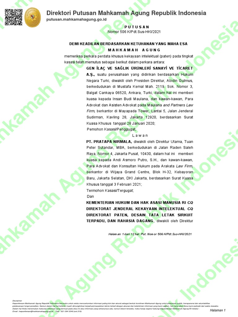 Putusan 506 K PDT - Sus-Hki 2021 20220924123548 | PDF
