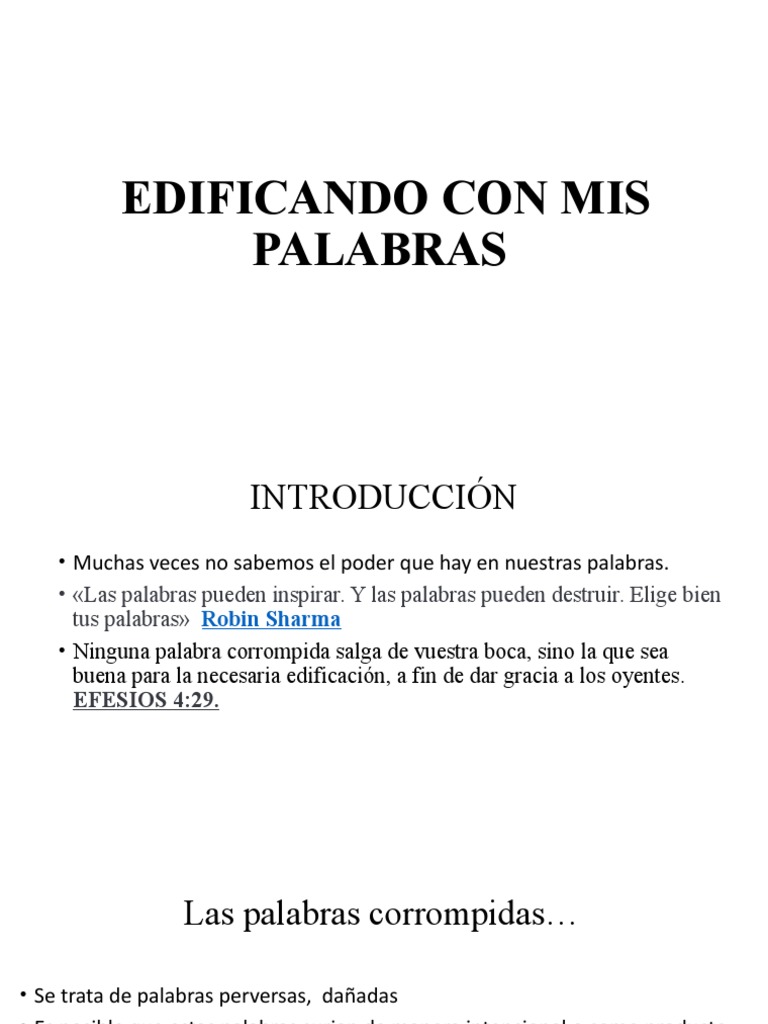 Edificando Con Mis Palabras | PDF