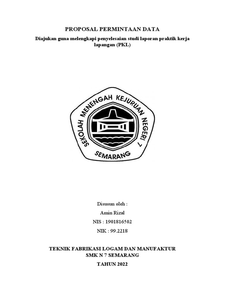 Proposal Permintaan Data PKL Teknik Logam | PDF