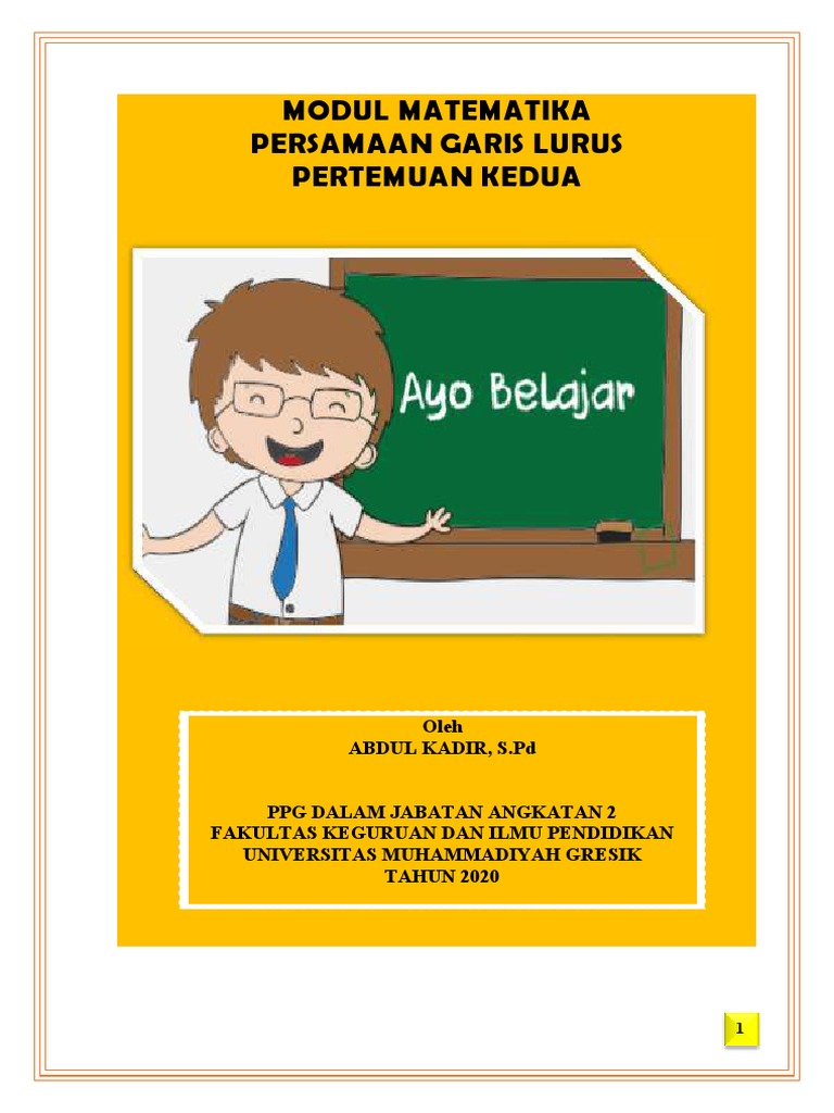Bahan Ajar 2 Persamaan Garis Lurus | PDF | Karier & Perkembangan | Komputer