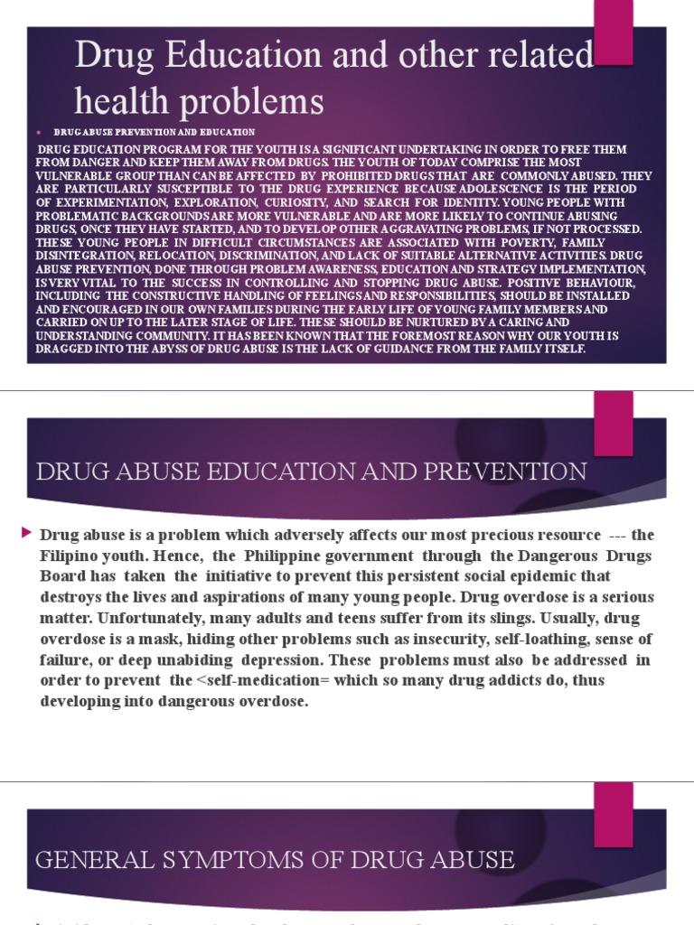 Drug Education and Other Related Health Problems - PPTX CTU LTS 4TH ...