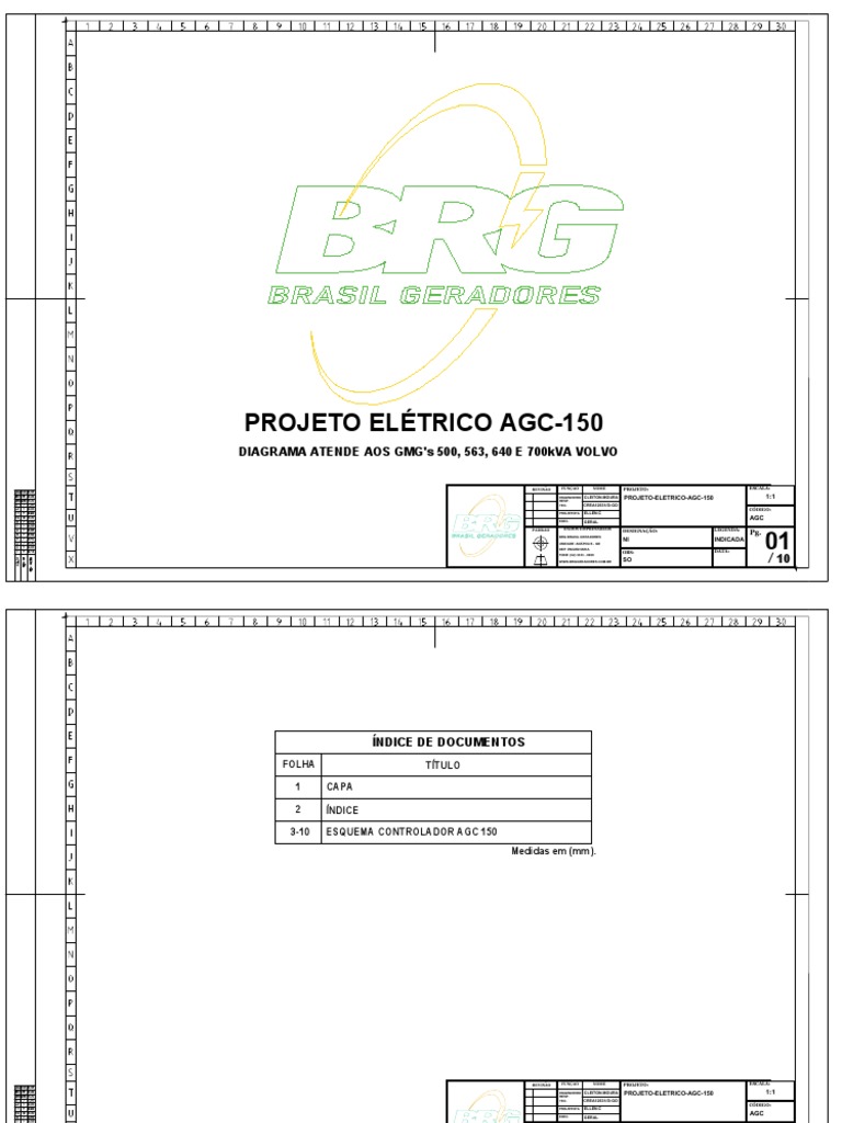 Diagrama Controlador Deif 500, 563, 640 e 700kva Volvo - Agc 150 | PDF