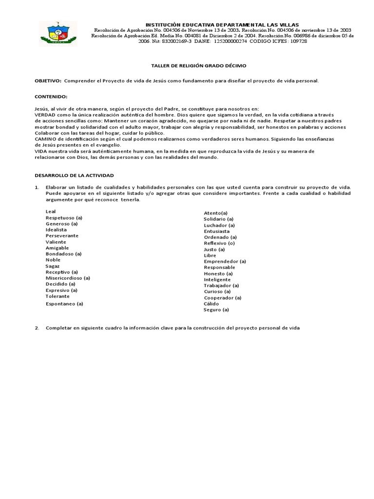 Religión Grado Décimo Guía 10 Pdf Jesús Verdad