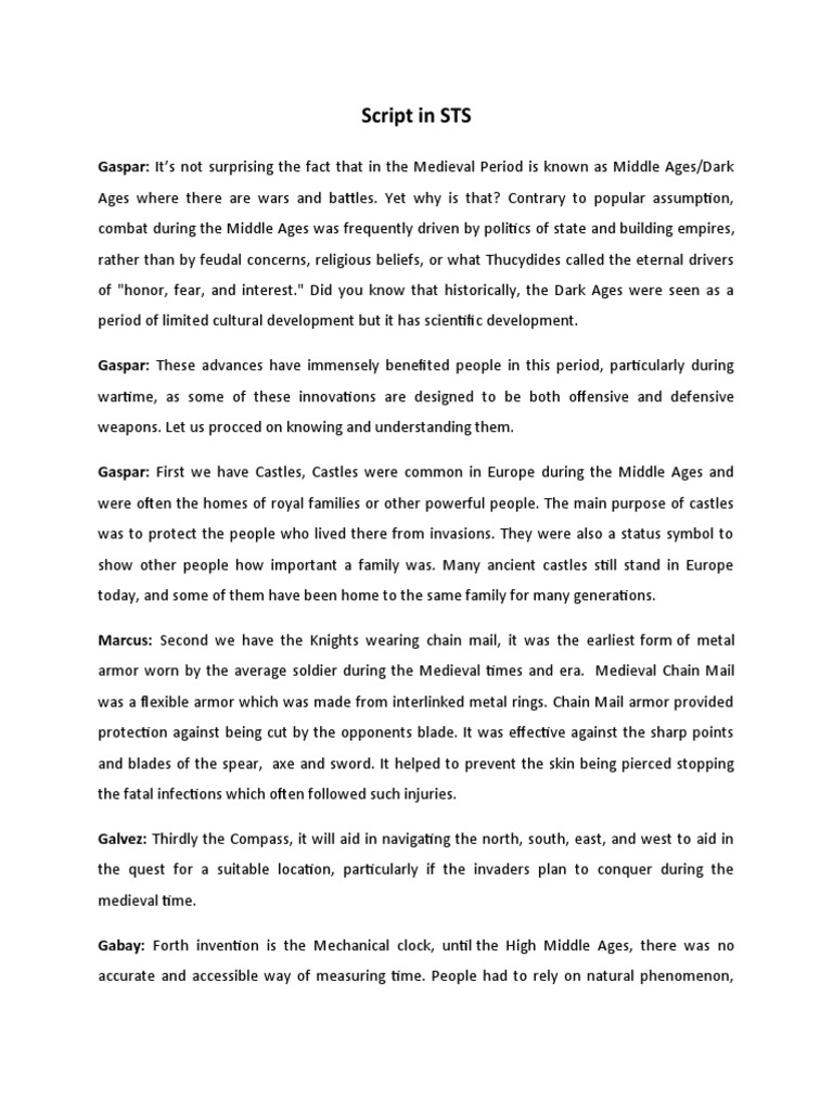 Script in STS | PDF | Armour | Middle Ages