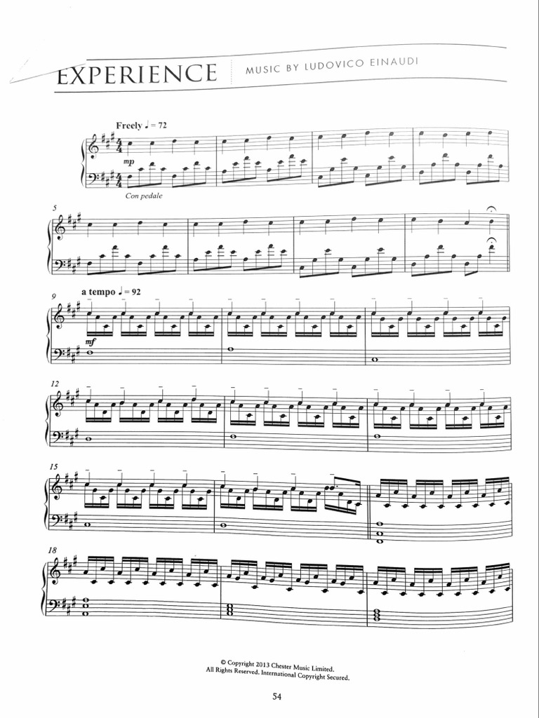 Experience (Piano) Ludovico Einaudi | PDF