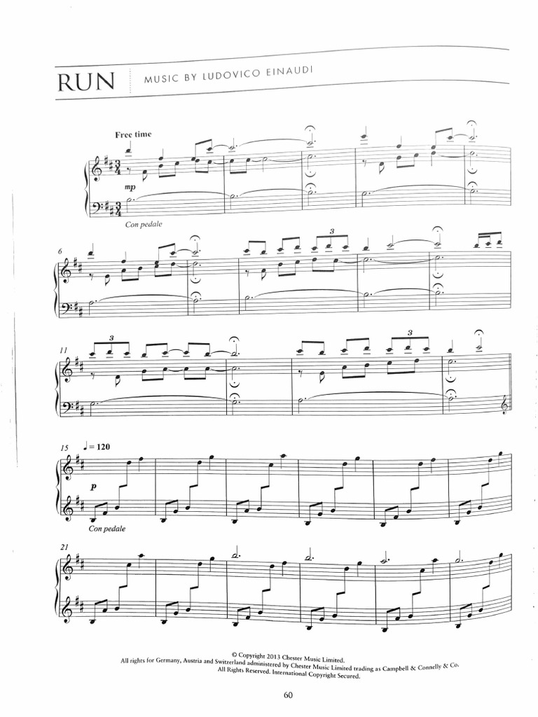 Run (Piano) Ludovico Einaudi | PDF