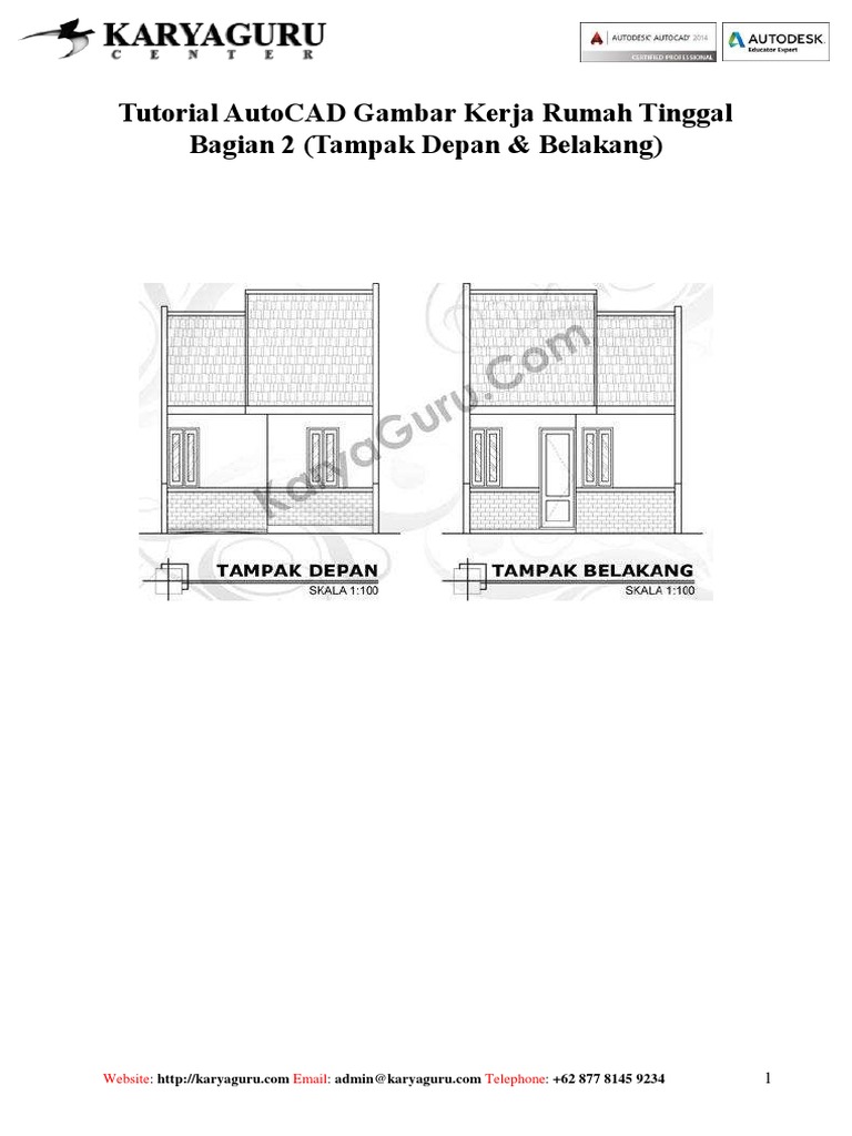 Tutorial AutoCAD Gambar Kerja Rumah Ting Bag.2 | PDF