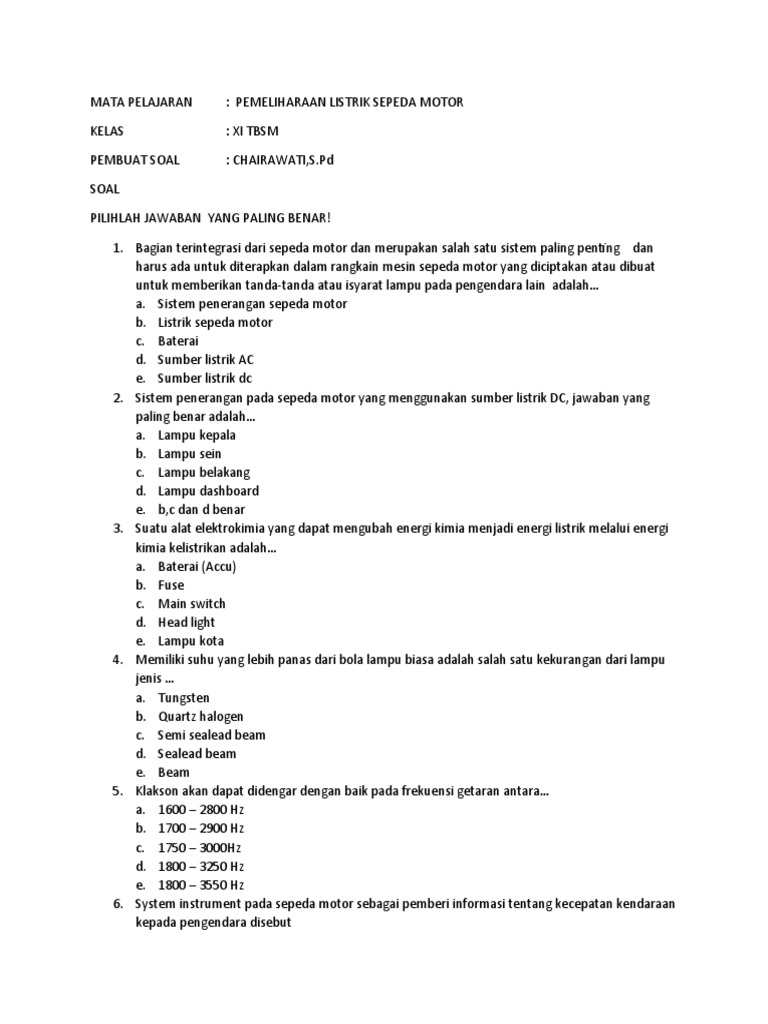 Soal PLSM 2 Chairawati | PDF